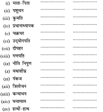 CBSE Class 9 Hindi A व्याकरण समास - ncertlibrary.com